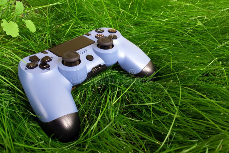 The Blue Joystick for Controller Play Video Game Stock Photo - Image of ...