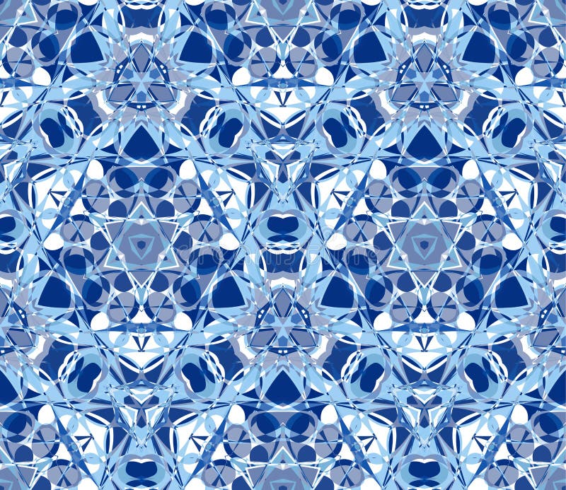 Blue Kaleidoscope Seamless Pattern. Composed of Color Abstract Elements ...