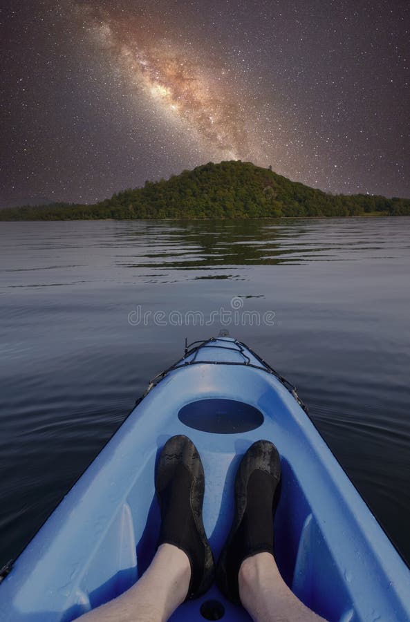 Blue Kayak in Loch Lomond on Open Water Stock Photo - Image of ...