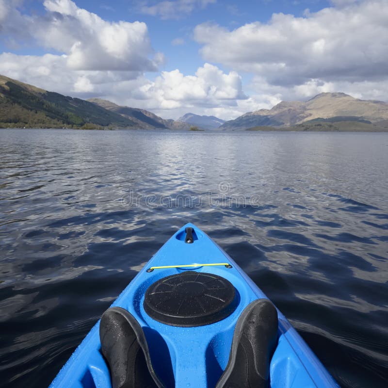 Blue Kayak on Open Water at Loch Lomond Stock Image - Image of scotland ...