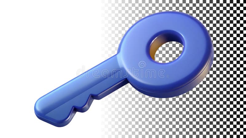 Blue Key Icon, Access Symbol, Security or Unlocking Element Png ...