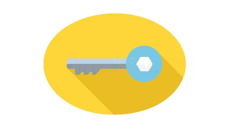 Blue Key Icon. Flat Vector Access and Security Graphic Element Symbol ...