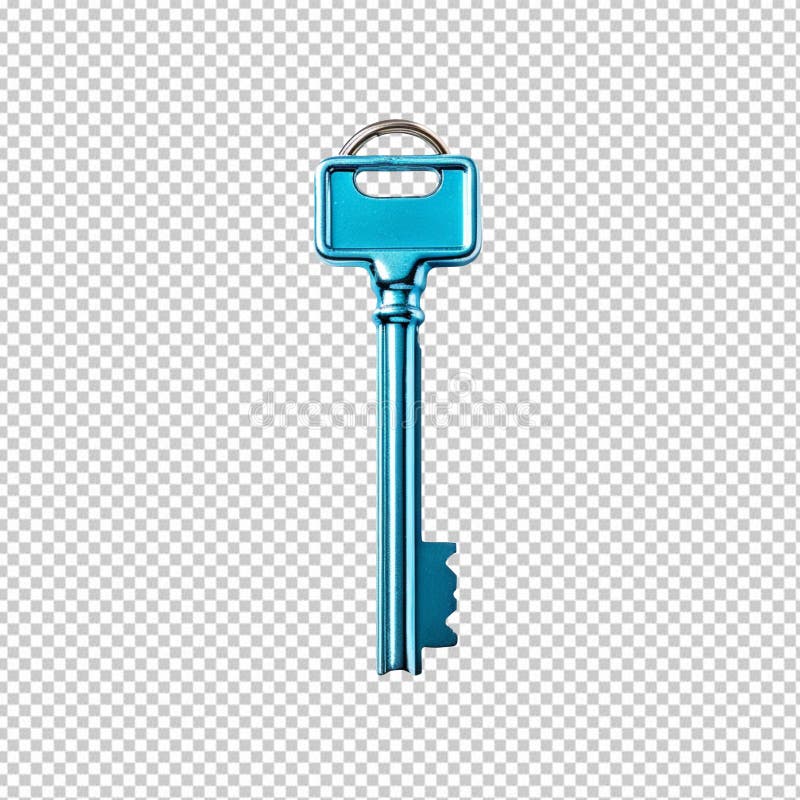 Blue Key Isolated on Transparent Background Stock Photo - Illustration ...