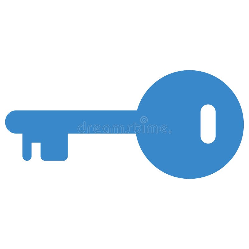 Blue key for the lock stock illustration. Illustration of protection ...
