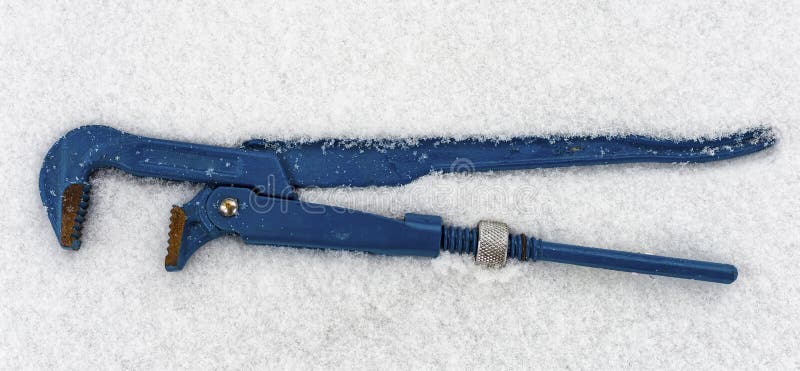 Blue key for pipes stock image. Image of metal, service - 113386567