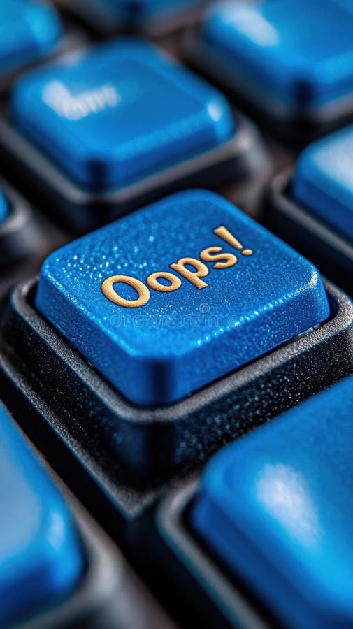 Blue Keyboard Key with Oops! Text Symbolizes Mistakes or Errors in ...