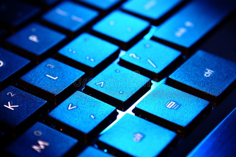 Blue Keyboard of the Personal Computer Stock Image - Image of corporate ...