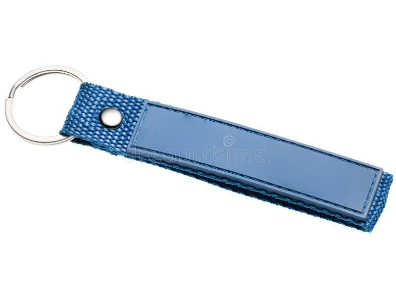 Blue Keychain in Fabric and Imitation Leather Ready To Receive Mark and ...