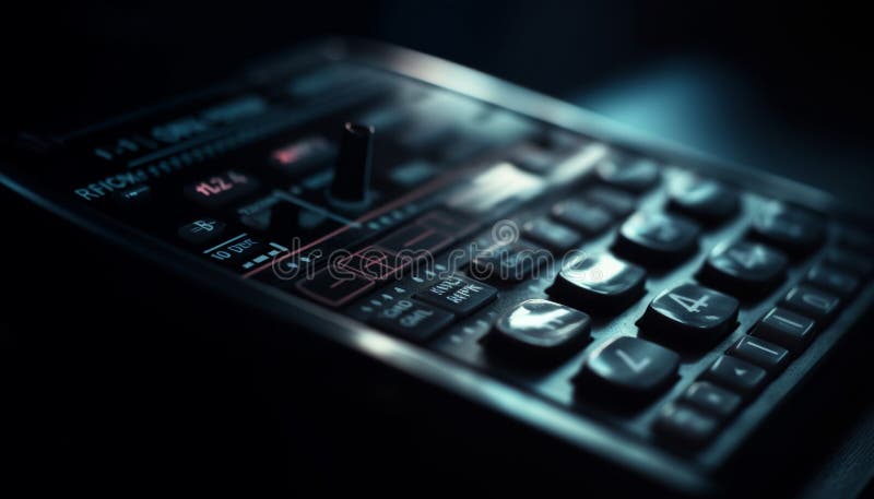 Blue Keypad Illuminates Modern Computer Equipment for Global ...