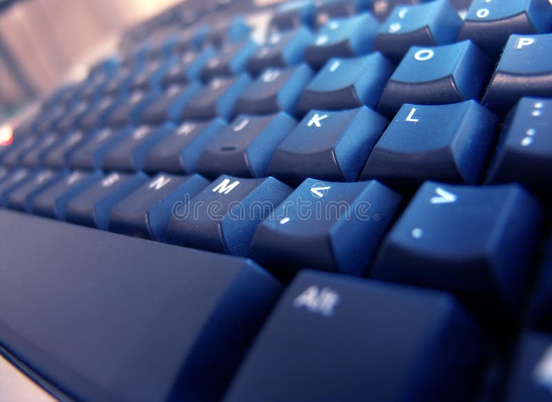 Blue Keys stock photo. Image of alphabet, macro, computer - 174540