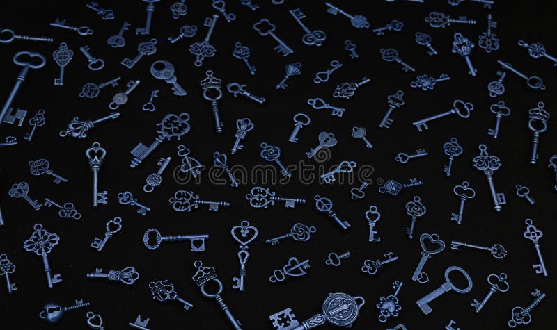 Blue Keys Ornamental Keys for Clocks Stock Image - Image of collection ...