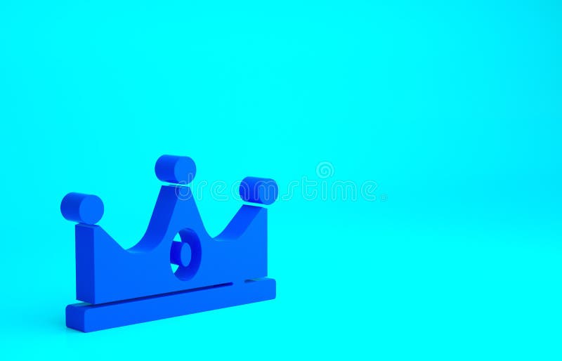 Blue King Crown Icon Isolated on Blue Background. Minimalism Concept ...
