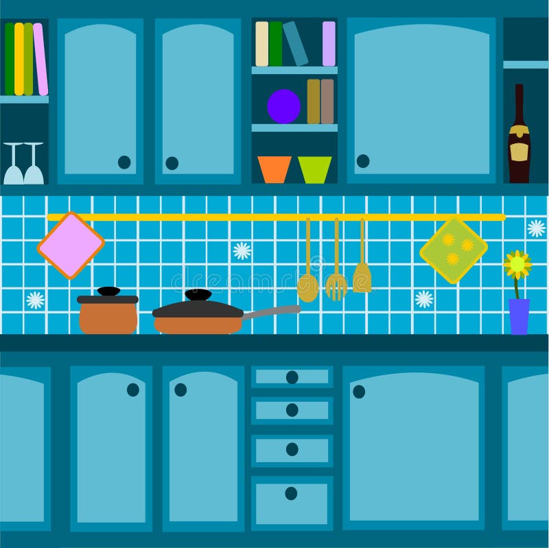 Blue Kitchen Pan Cartoon Character with Cute Emoticon Bring Money Stock ...