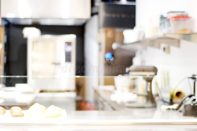 Blue Kitchen Background, Blurred Kitchenware for Restaurant, Cafe ...
