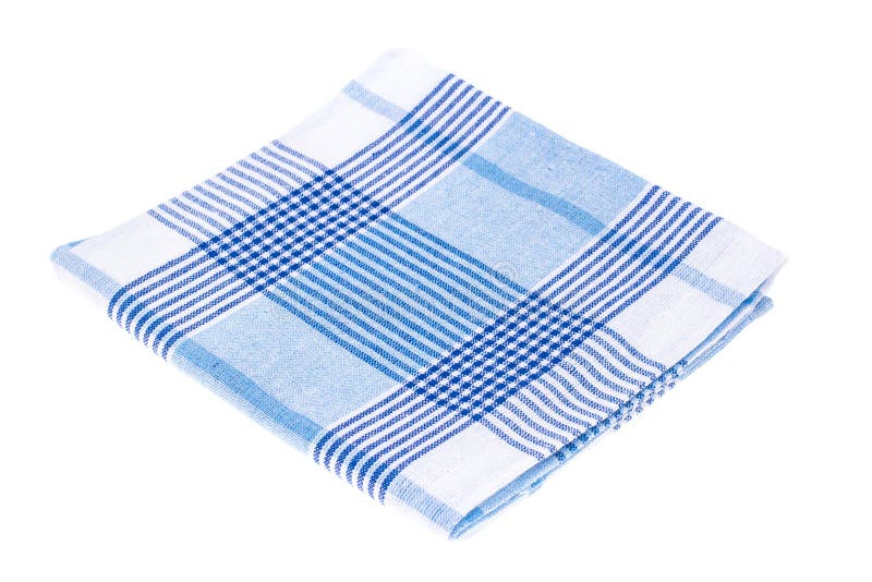 Blue Kitchen Cloth on White Background Stock Image - Image of fabric ...