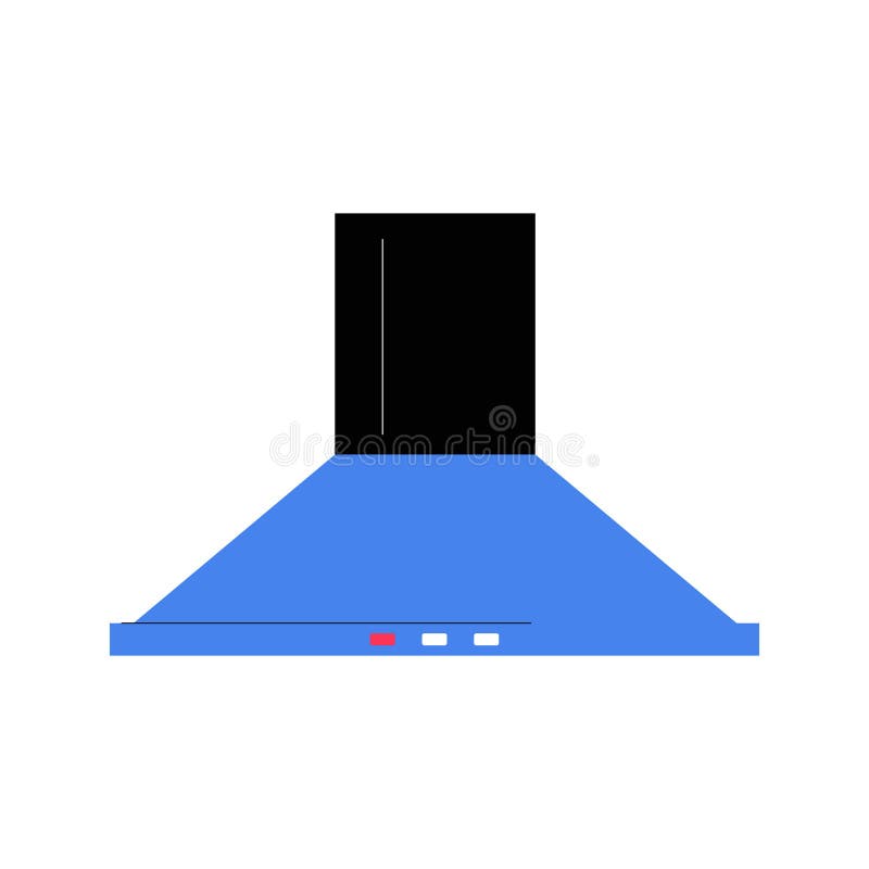 Blue Kitchen Exhaust Hood in Flat Vector Illustration Symbolizing Home ...