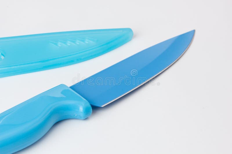 Blue Kitchen Knife stock image. Image of cooking, surface - 27389009
