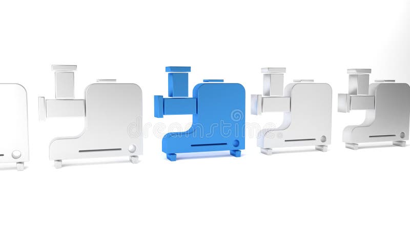 Blue Kitchen Meat Grinder Icon Isolated on White Background. Minimalism ...