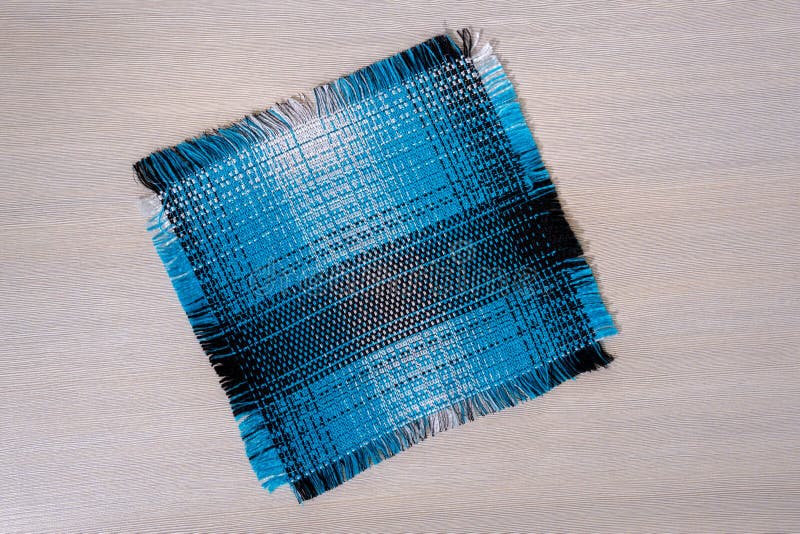 Blue Kitchen Napkin on the Table. Kitchen Background. Top View ...