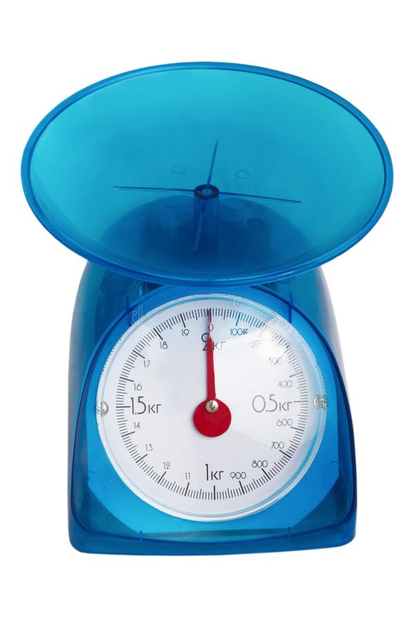 Blue Kitchen Scale Red Arrow Isolated (clipping Stock Image - Image of ...