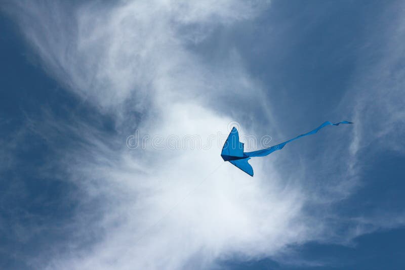 Blue kite stock image. Image of blue, tail, beautiful - 31588657