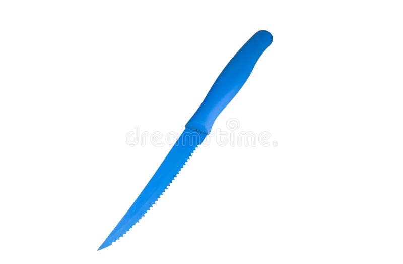 Blue Knife with Visible Details Stock Photo - Image of shiny, cutting ...