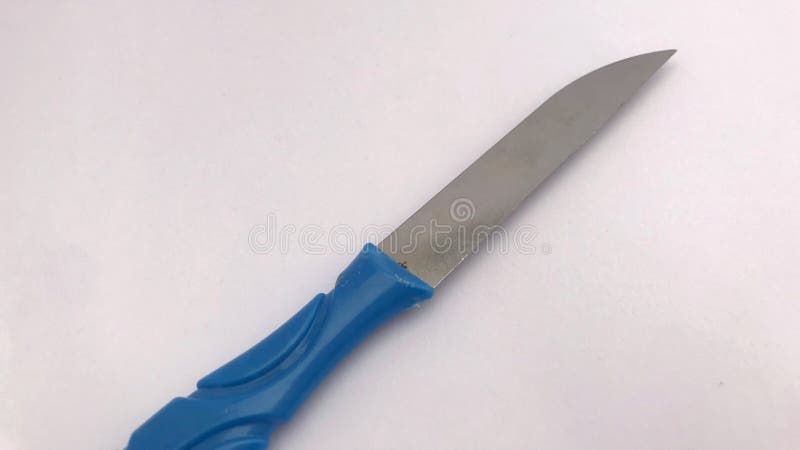 Blue Knife on a White Background Stock Image - Image of ingredients ...