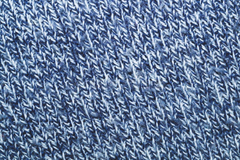 Blue Knitted Background. Woolen Texture. Fibers Close Up Stock Image ...