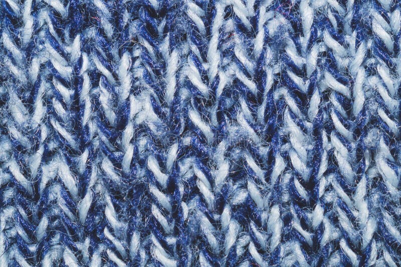 Blue Knitted Background. Woolen Texture. Fibers Close Up Stock Image ...