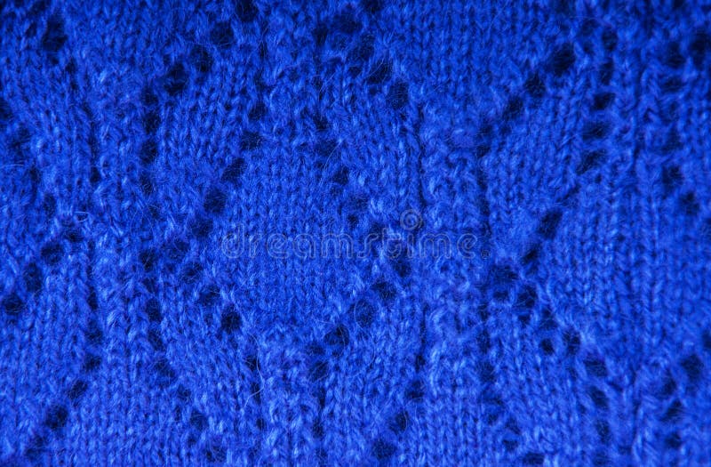 Blue Knitted Fabric Texture Stock Image - Image of knitting, jersey ...