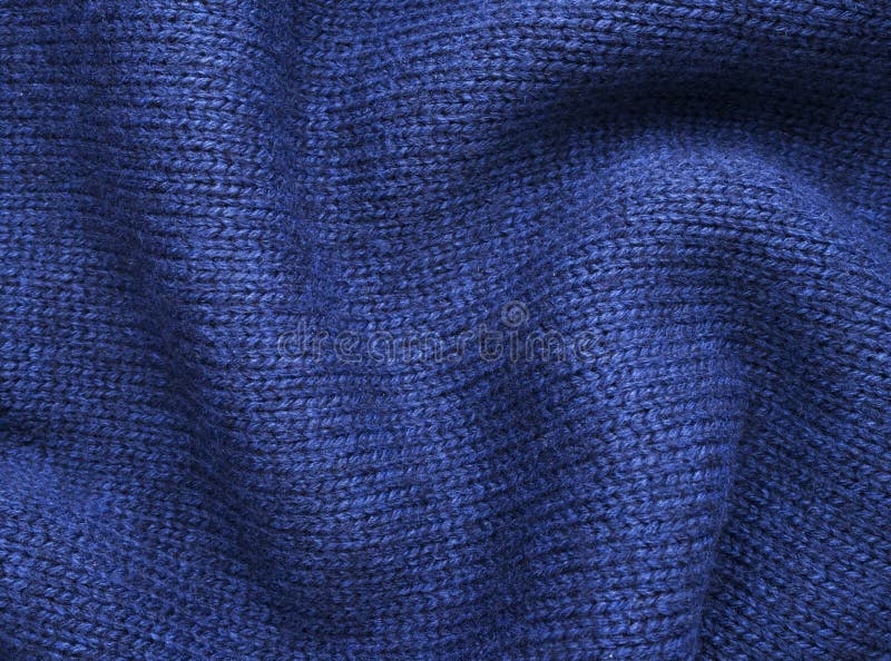 Blue Knitted Fabric Texture, Background Stock Image - Image of pattern ...