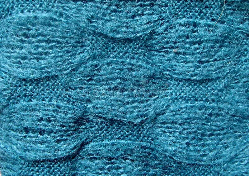 Blue Knitted Wool Textured Background Stock Image - Image of circles ...