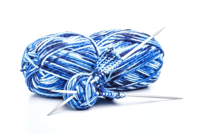 Blue knitting yarn stock photo. Image of fashion, tangled - 30343270
