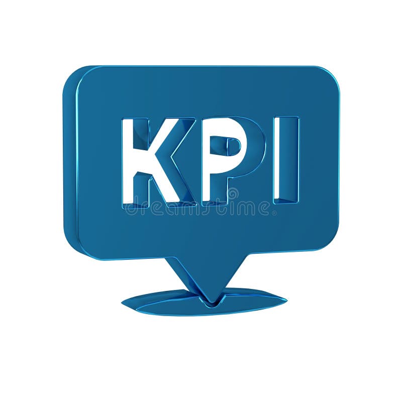 Blue KPI - Key Performance Indicator Icon Isolated on White Background ... Blue KPI - Key Performance Indicator Icon Isolated on White Background ...