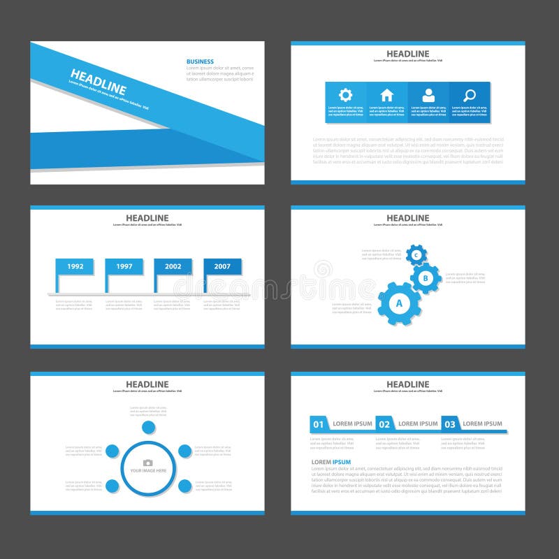 Blue Label Infographic Elements Icon Presentation Template Flat Design ...