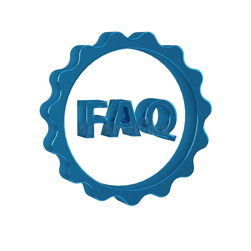Blue Label with Text FAQ Information Icon Isolated on Transparent ...