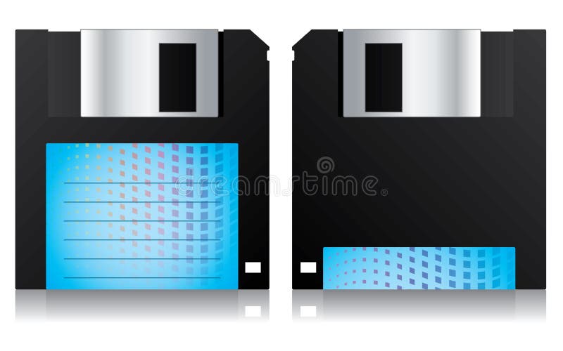 Blue Labelled Diskette Front and Back Design Stock Vector ...