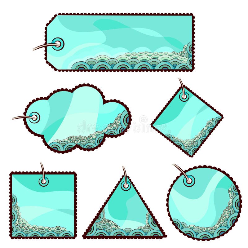 Blue labels stock vector. Illustration of label, ornate - 11375219