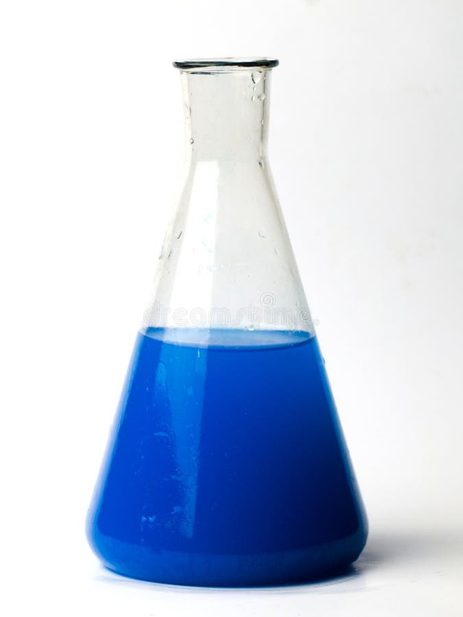 Blue laboratory flask stock photo. Image of glass, background - 65245150