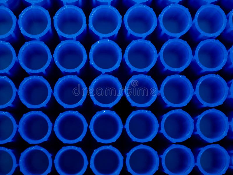 Blue Laboratory Pipette Plastic Tips Stock Photo - Image of analysis ...