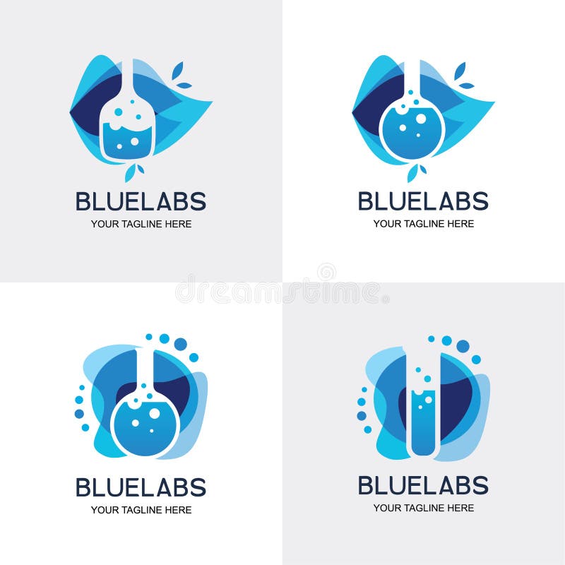 Blue Labs Logo Set Design Template Collection Stock Vector ...