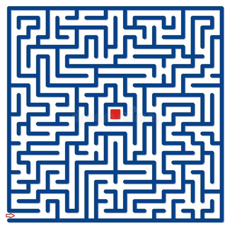 Blue labyrinth stock vector. Illustration of challenge - 8596377