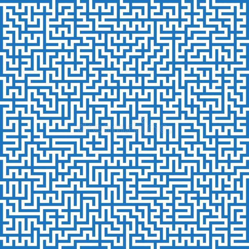 Blue Labyrinth Abstract Background,square Maze Pattern Vector ...