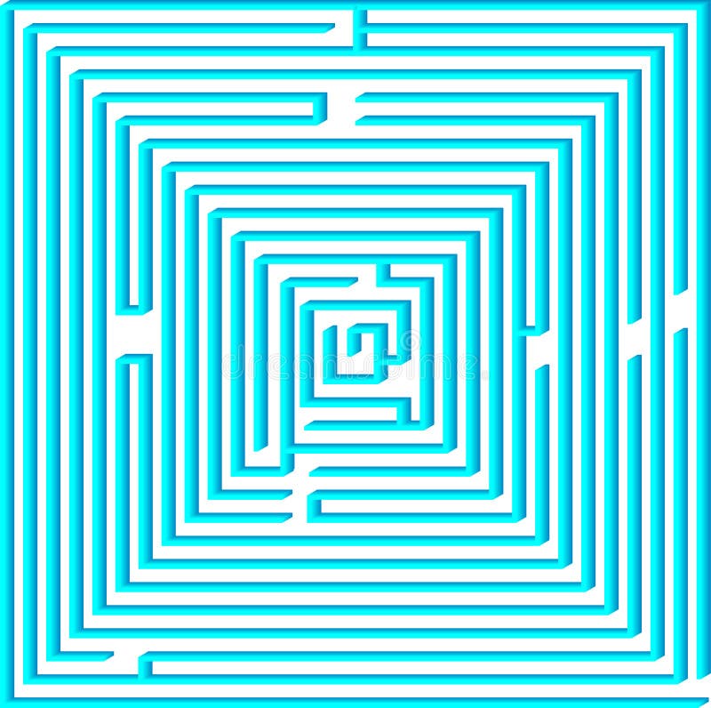 Blue Labyrinth Isolated on White Background Stock Vector - Illustration ...