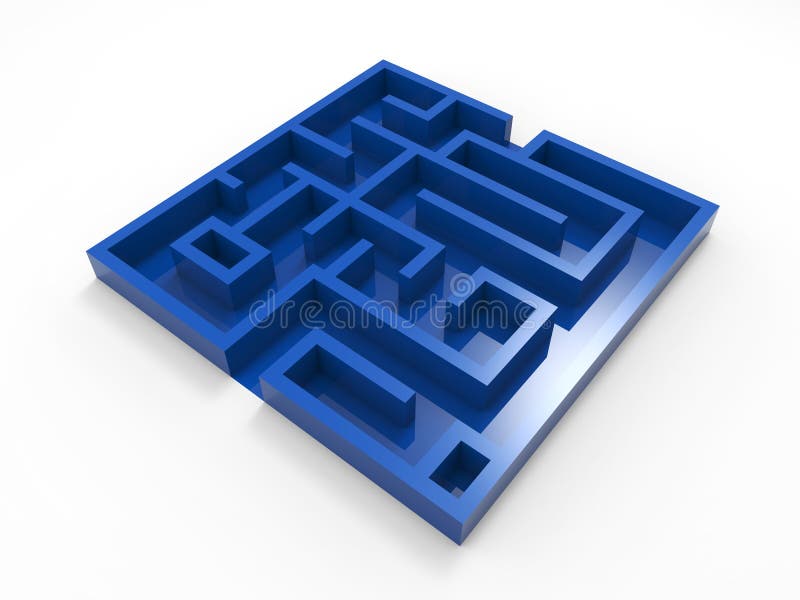 Blue labyrinth stock illustration. Illustration of complexity - 82001326