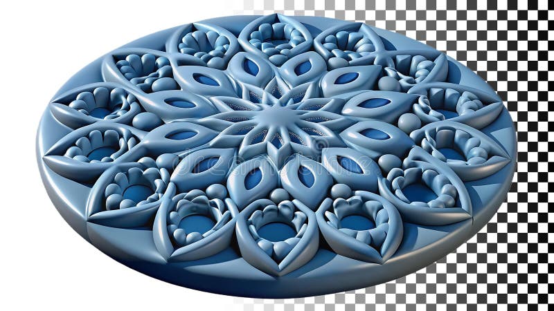 Blue Lace Pattern Disc, Intricate Design, Decorative Element Png ...