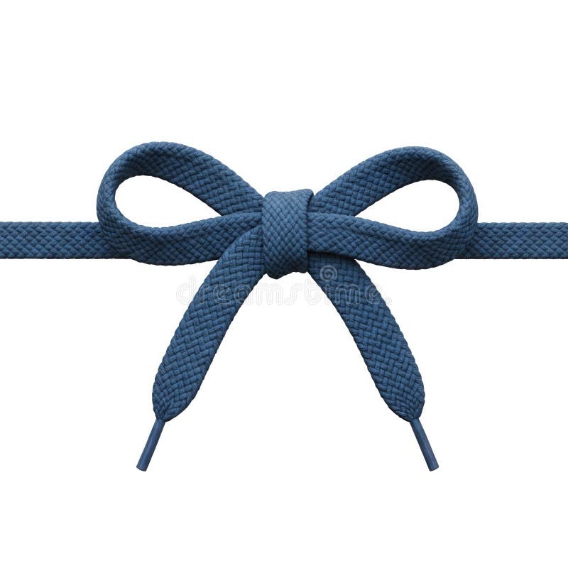 The Blue Lacing is Tied in the Shape of a Bow. Stock Illustration ...