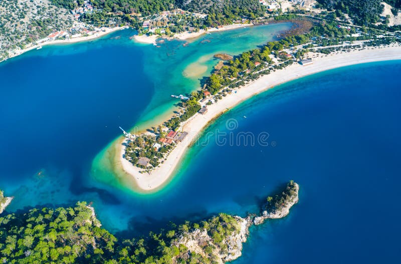 Blue Lagoon Aerial View, Oludeniz, Turkey Stock Image - Image of flight ...