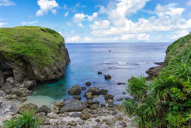 Blue Lagoon at Batan Island, Batanes Stock Image - Image of natural ...