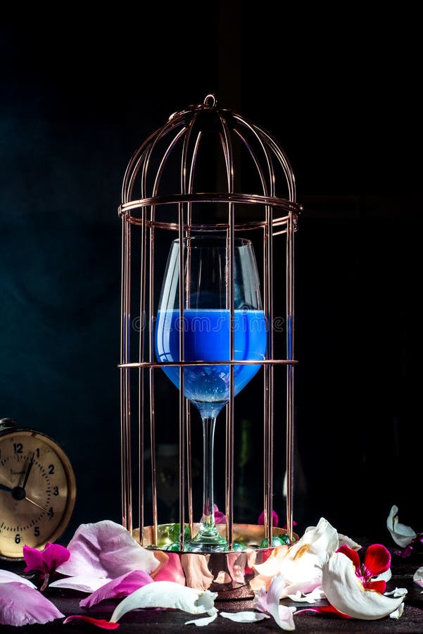 Blue Lagoon Cocktail on the Table Stock Photo - Image of alcoholic ...